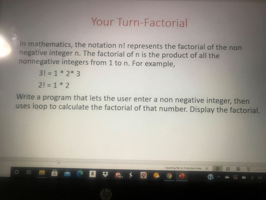 Solved Your Turn-Factorial In mathematics, the notation n! | Chegg.com