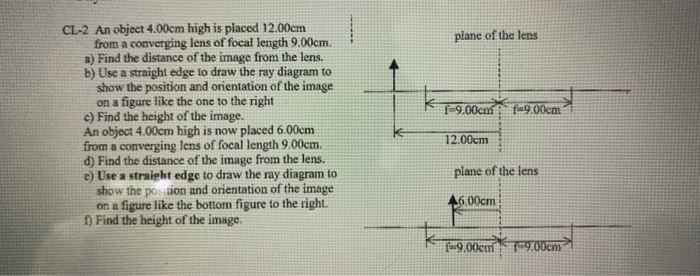 Solved CL-2 An object 4.00 cm high is placed 12.00 cm from a | Chegg.com