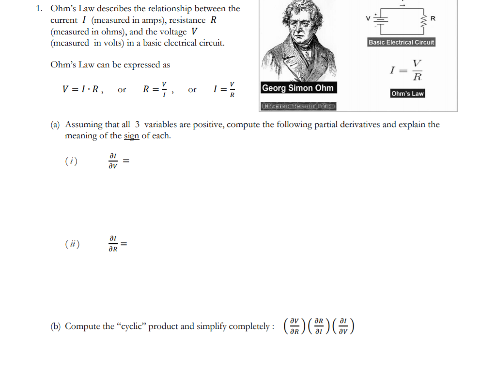 Solved 1. Ohm's Law describes the relationship between the | Chegg.com