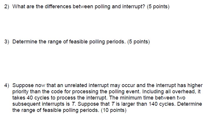 Solved II. An external event is sensed using polling with | Chegg.com
