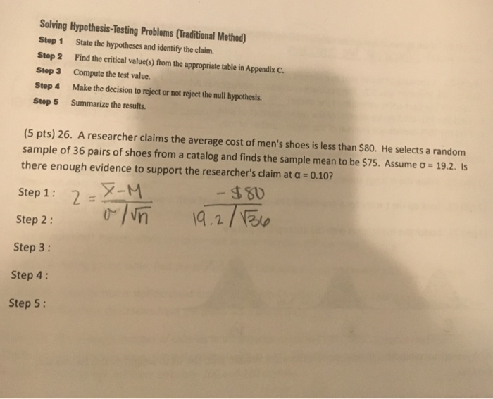 Solved Solving Hypothesis Testing Problems Traditional