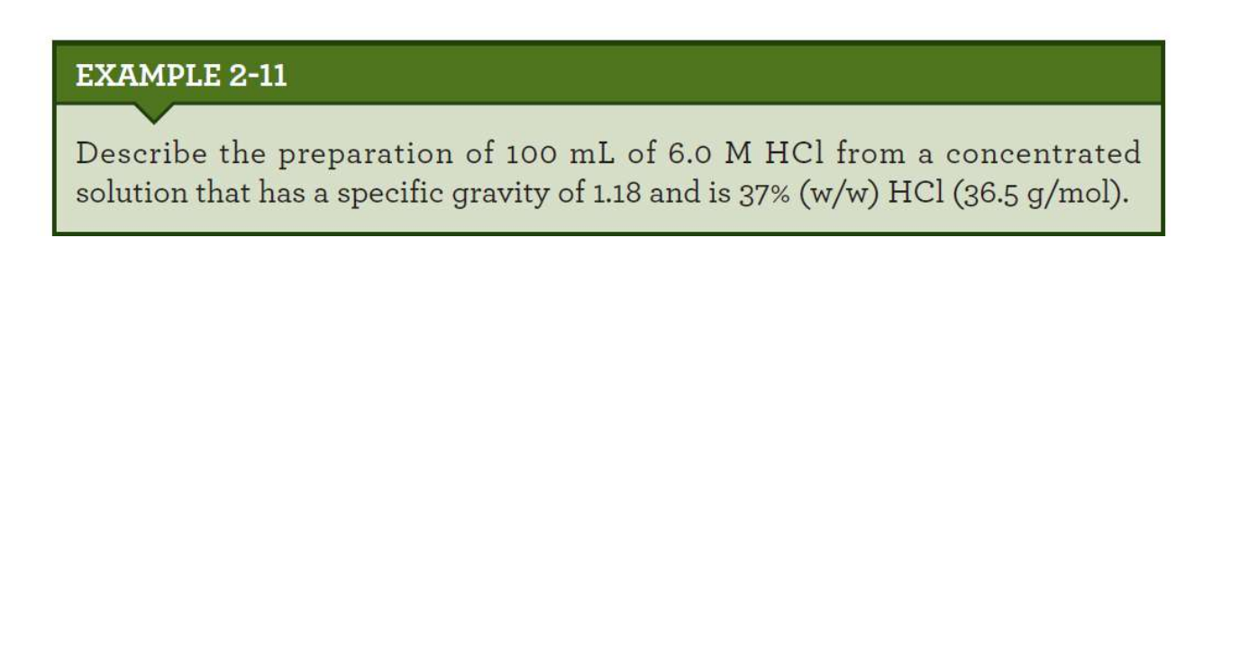 Solved EXAMPLE 2-11Describe the preparation of 100 ﻿mL of | Chegg.com