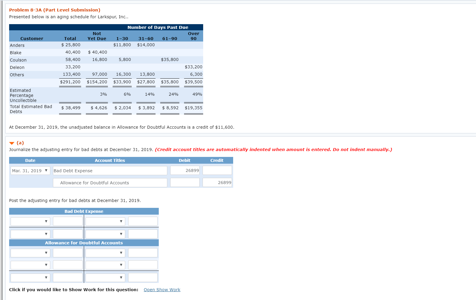 Solved Problem 8-3A (Part Level Submission) Presented below | Chegg.com