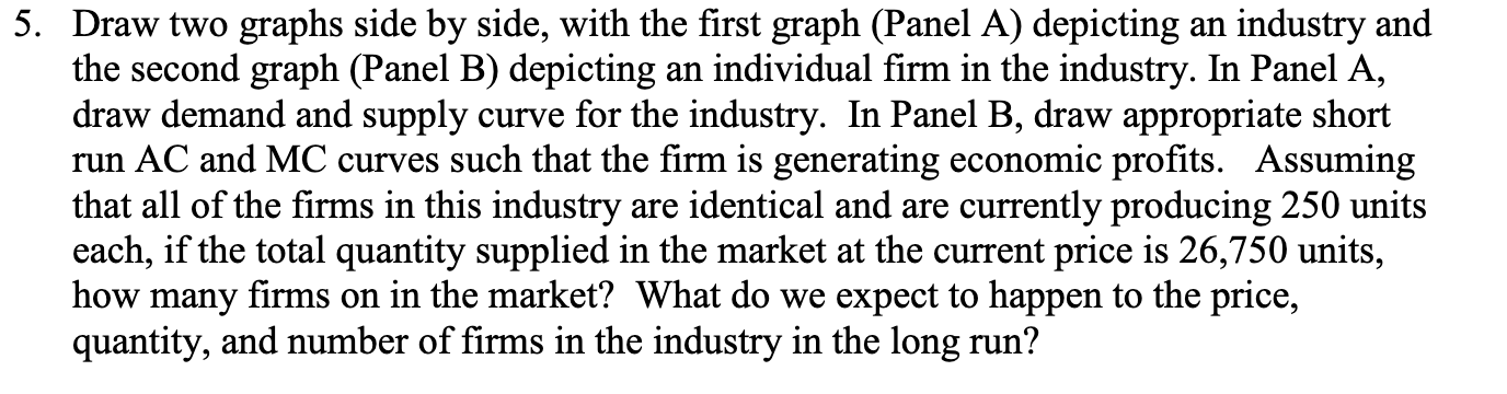 Solved 5. Draw two graphs side by side, with the first graph | Chegg.com