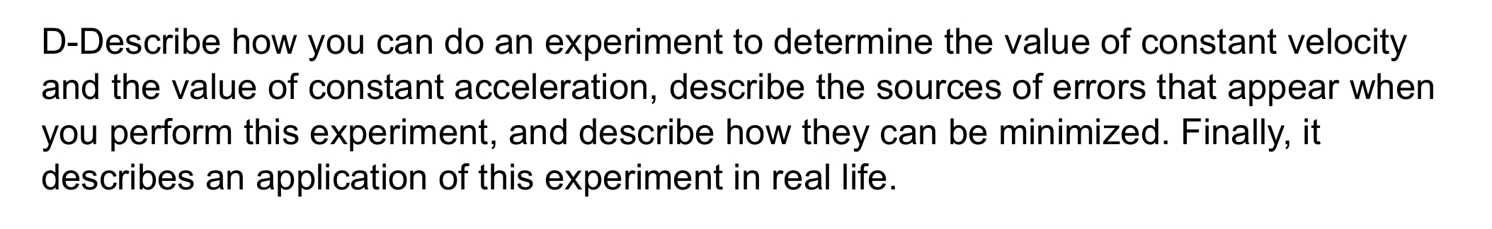 Solved D-Describe how you can do an experiment to determine | Chegg.com