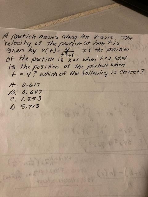 A particle moves along the k-axis The relocity of the | Chegg.com