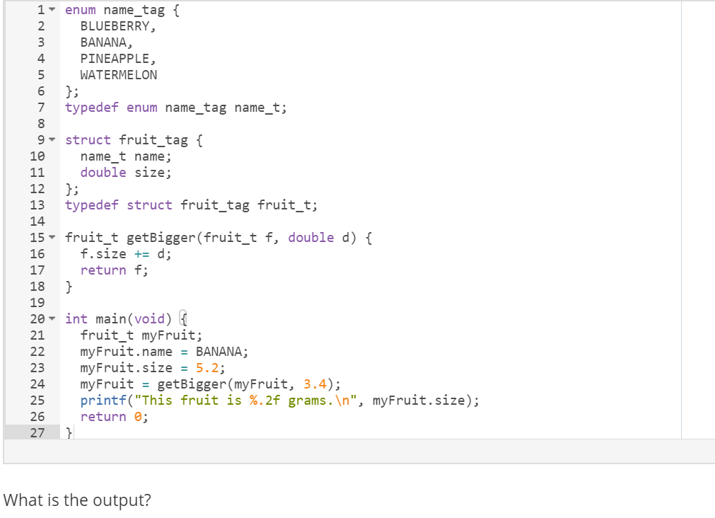 Solved 1 Enum Nametag 2 Blueberry 3 Banana 4 Pineapple 