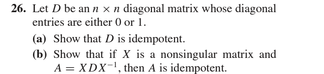 Solved 26. Let D be an n×n diagonal matrix whose diagonal | Chegg.com