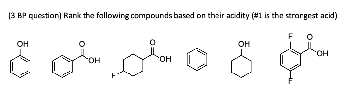 Solved Rank the following compounds based on their acidity | Chegg.com