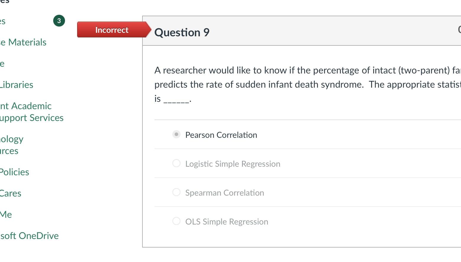 Logistic Simple Regression Spearman Correlation Cares | Chegg.com