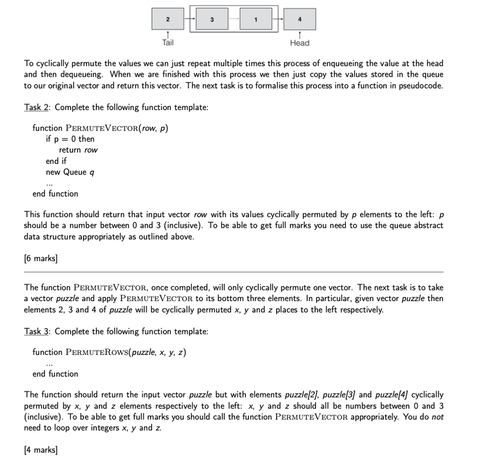 Cyclic permutation of row vectors Consider the | Chegg.com