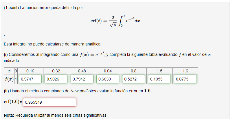 Solved translation: 1 point) The error function is defined | Chegg.com