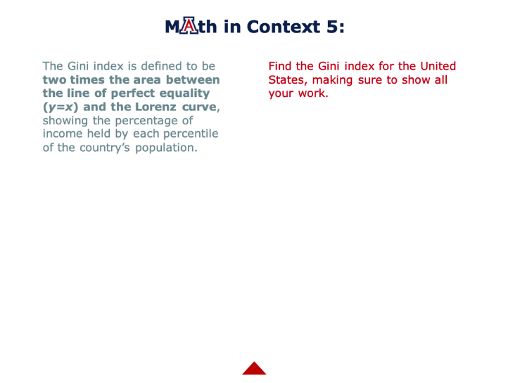 MAth in Context 5: Find the Gini index for the United | Chegg.com
