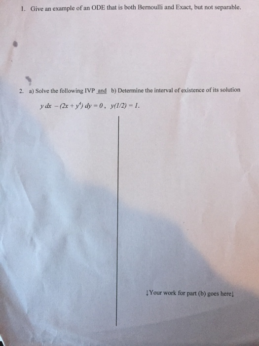 Solved 1. Give an example of an ODE that is both Bernoulli | Chegg.com
