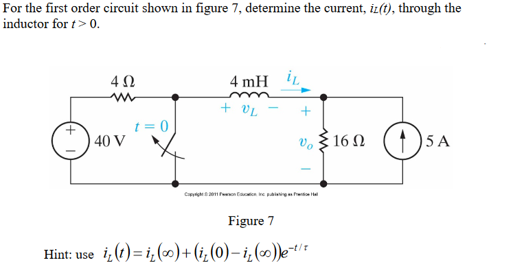 Solved For the first order circuit shown in figure 7, | Chegg.com
