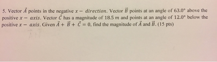 Solved Vector A points in the negative x - direction. Vector | Chegg.com