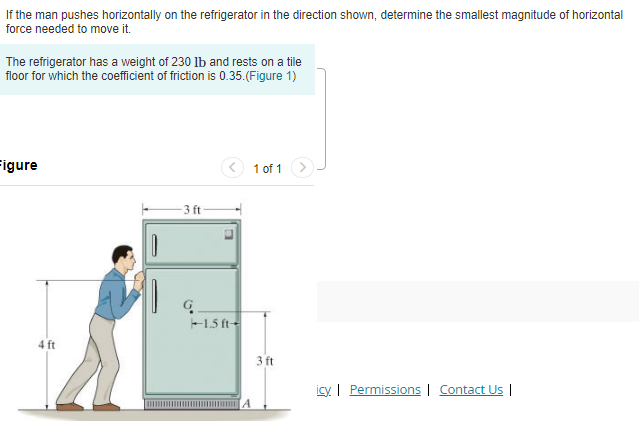 Solved If the man pushes horizontally on the refrigerator in | Chegg.com