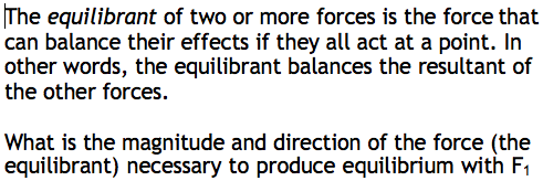 Solved The equilibrant of two or more forces is the force | Chegg.com