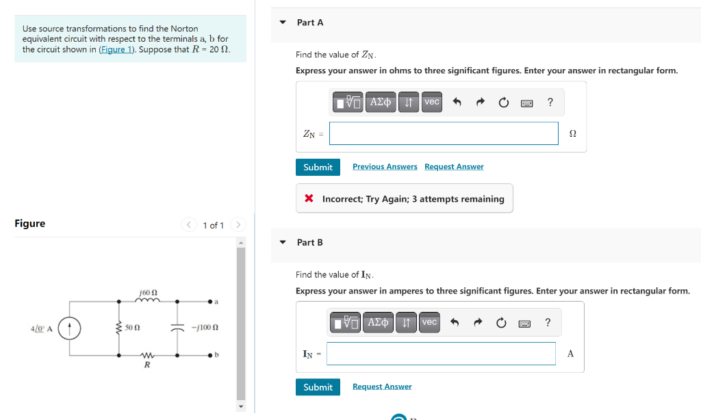 Solved Use source transformations to find the Norton Part A | Chegg.com