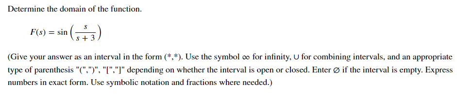 Solved Determine the domain of the | Chegg.com