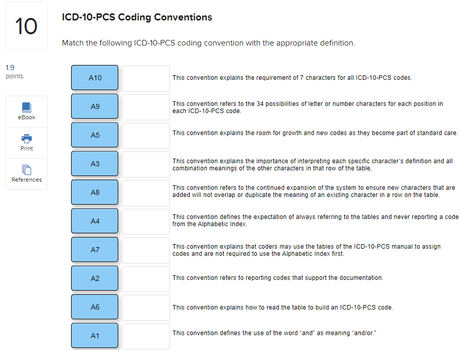 Solved CD-10-PCS Coding Conventions EXTREMELY stumped here | Chegg.com