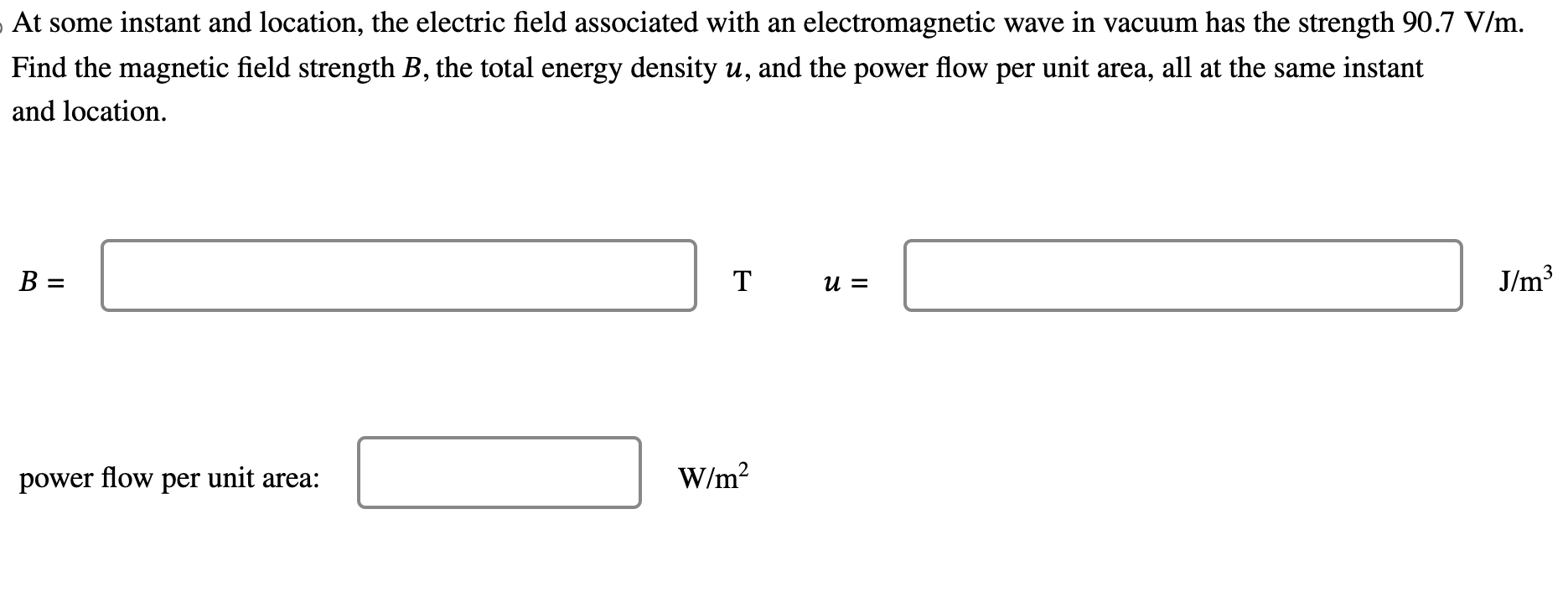 Solved At some instant and location, the electric field | Chegg.com