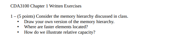 Solved CDA3100 Chapter 1 Written Exercises 1-(5 points) | Chegg.com