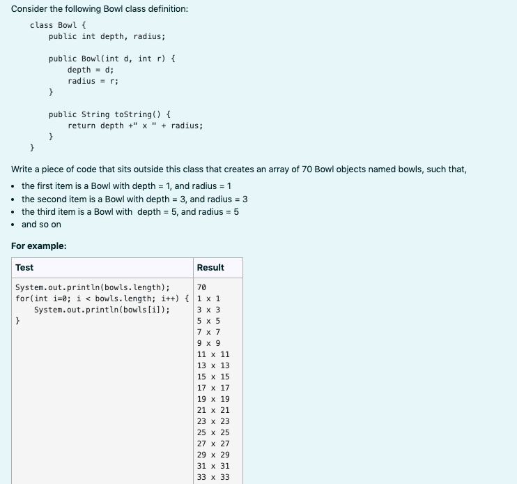 Solved Consider the following Bowl class definition: class | Chegg.com