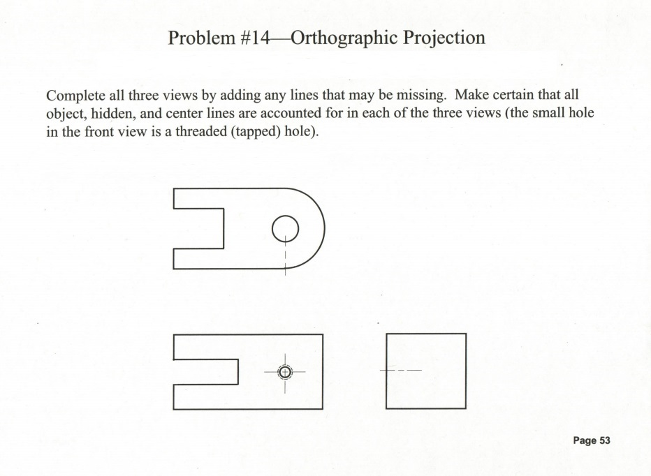 Solved #14 Orthographic Projection Problem Complete all | Chegg.com