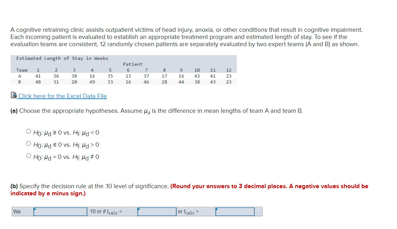 Solved (c) Find the test statistic tcalc. (Round your answer | Chegg.com