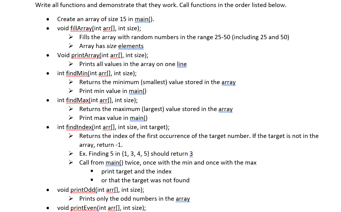 Solved Write all functions and demonstrate that they work. | Chegg.com