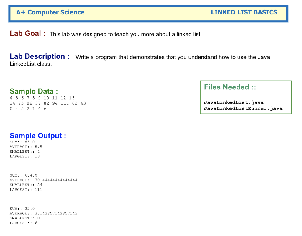 Solved I am currently learning about LinkedList, and need | Chegg.com