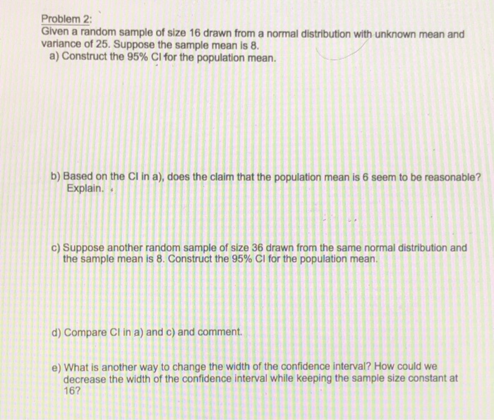 Solved Given a random sample of size 16 drawn from a normal | Chegg.com