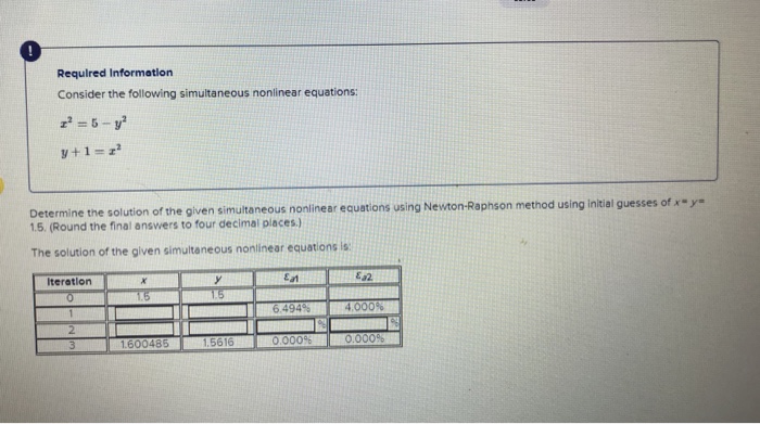 Solved Required Information Consider the following | Chegg.com
