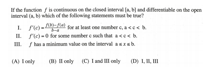 Solved If the function f is continuous on the closed | Chegg.com
