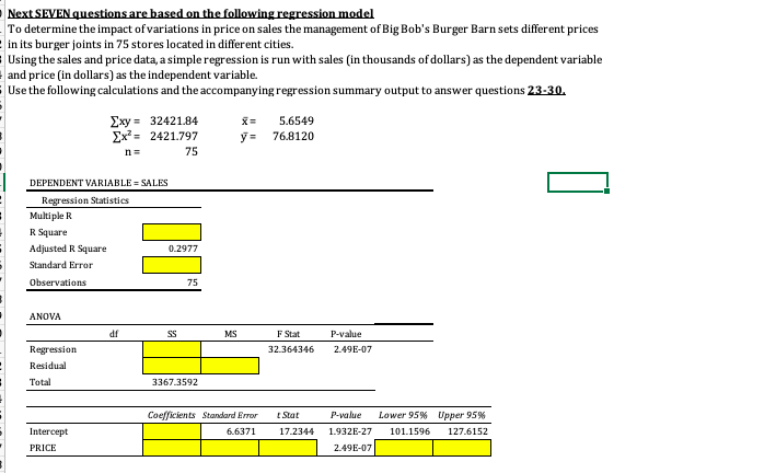 Solved Next SEVEN questions are based on the following | Chegg.com