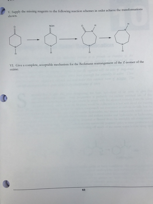 Solved Supply the missing reagents to the following reaction | Chegg.com