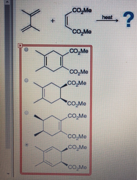 Solved CO2Me heat CO2Me COaMe CO2Me CO Me CO2Me CO2Me CO2Me | Chegg.com