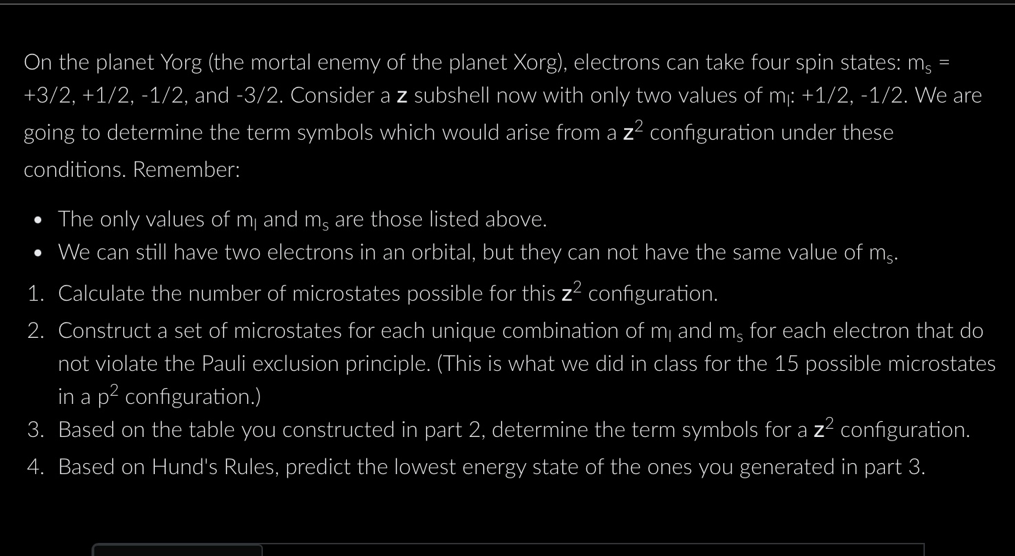 Solved On the planet Yorg (the mortal enemy of the planet | Chegg.com