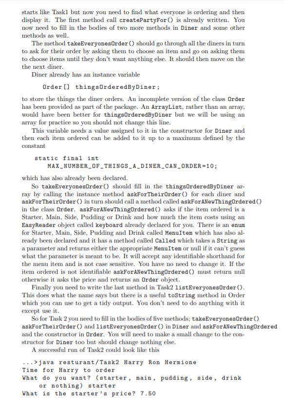 Solved Order class is missing in the above code so kindly | Chegg.com