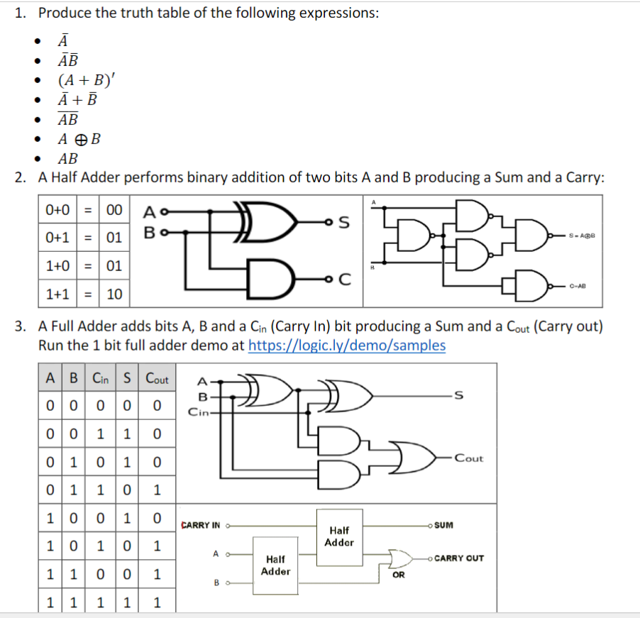 Solved 1. Produce the truth table of the following | Chegg.com