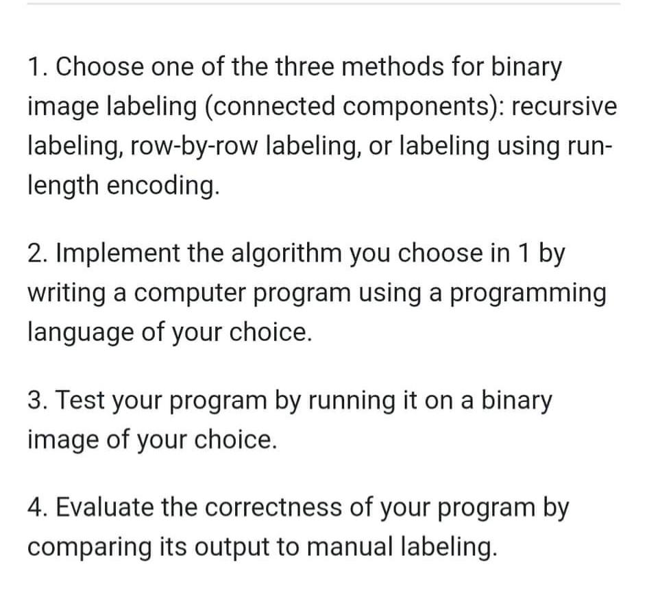 Solved ompute the connected components of a binary image. is | Chegg.com