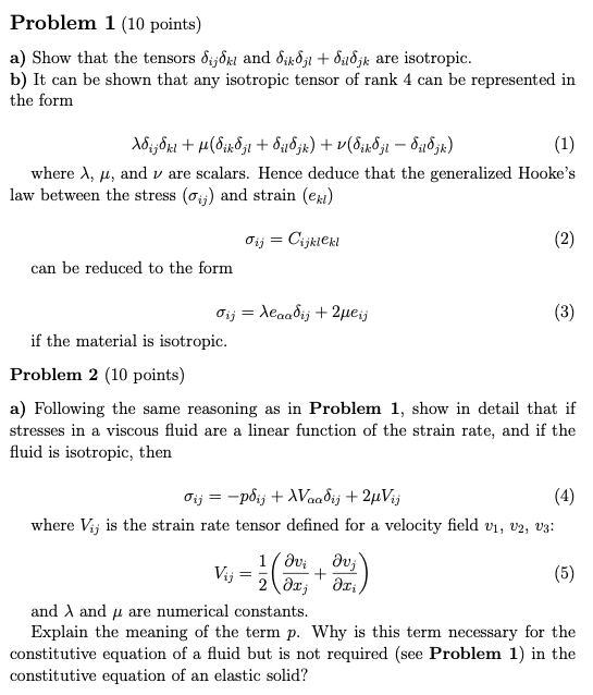 Problem 1 (10 points) a) Show that the tensors dijoki | Chegg.com
