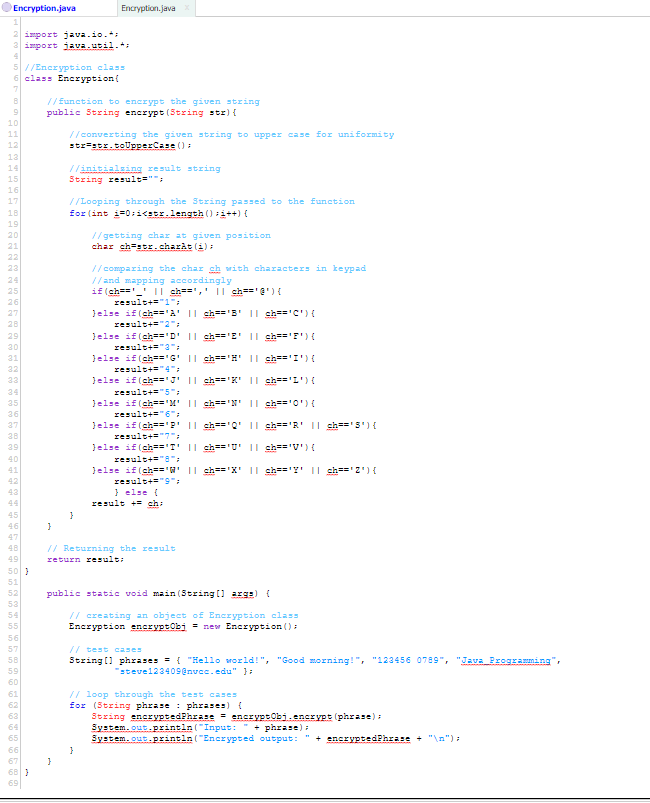 Solved Develop a java application (Encryption.java) to | Chegg.com
