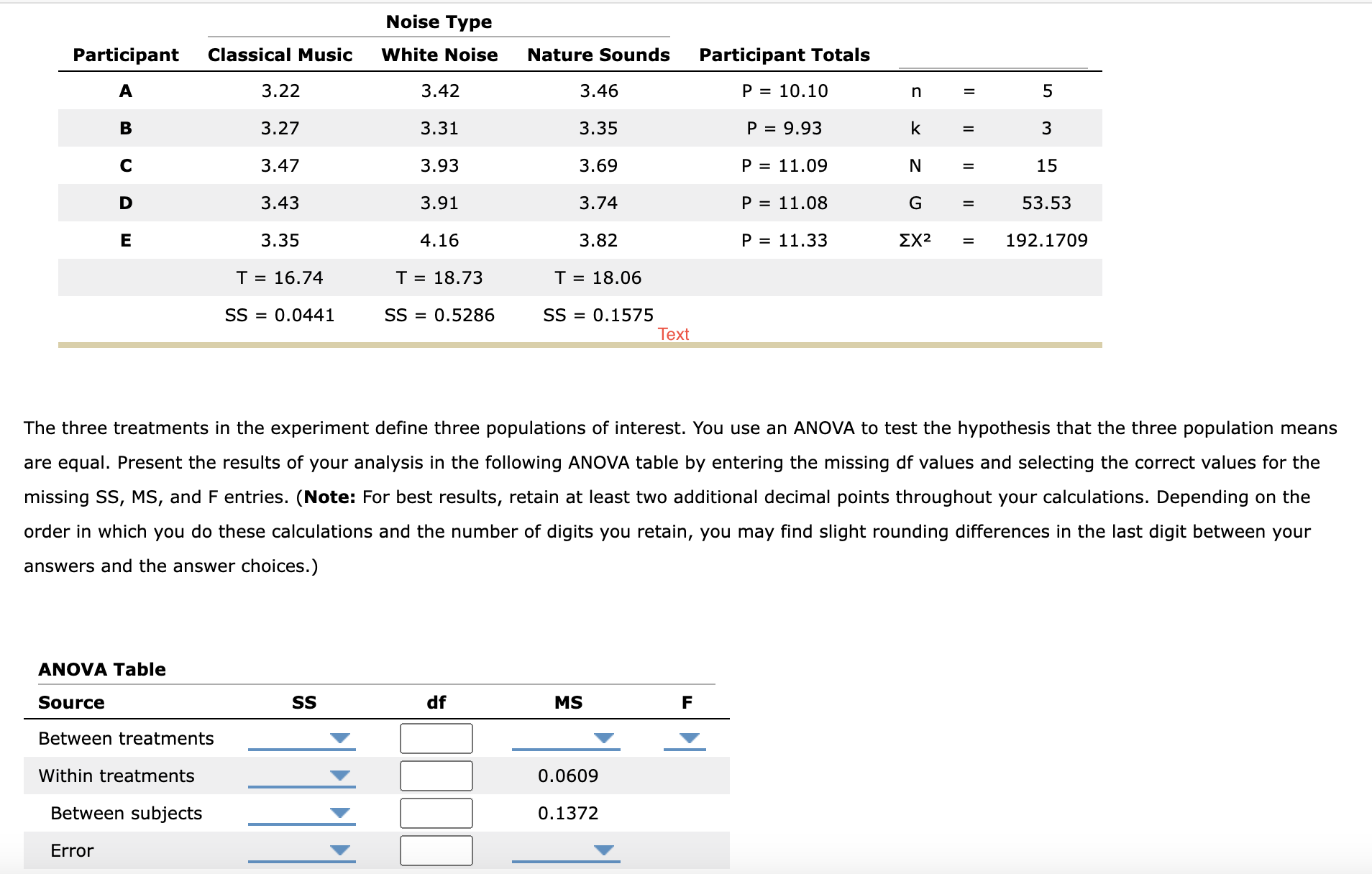 Solved Suppose you are interested in studying whether noise | Chegg.com