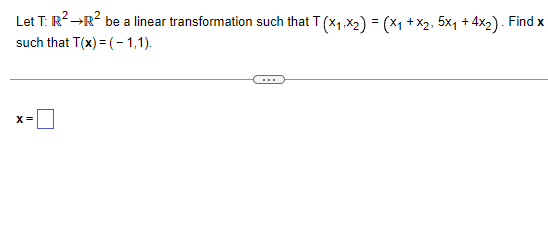 Solved Let T:R2→R2 be a linear transformation such that | Chegg.com