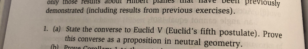 Solved Euclid's fifth postulate: If two lines are | Chegg.com