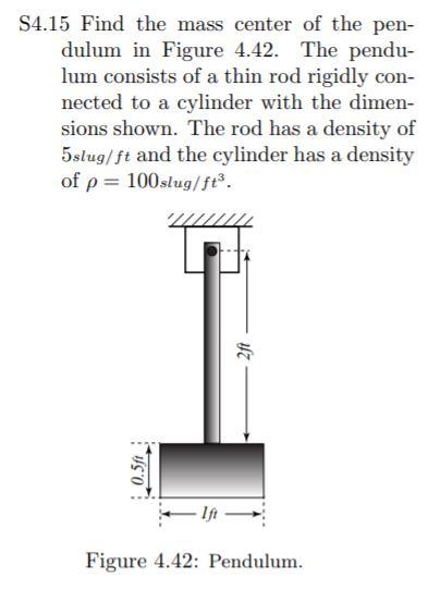 Solved S4.15 Find the mass center of the pen- dulum in | Chegg.com