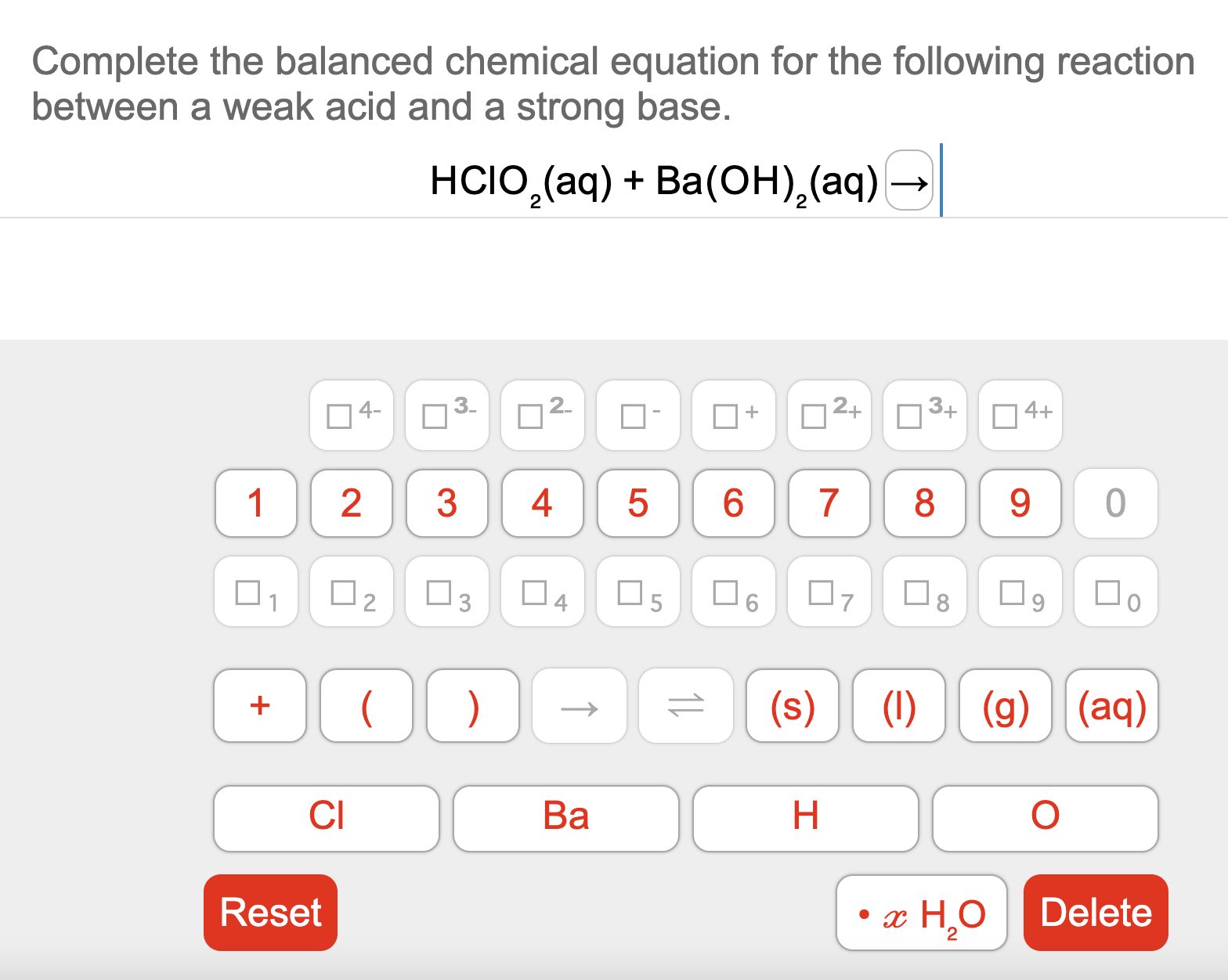 Solved Complete the balanced chemical equation for the | Chegg.com