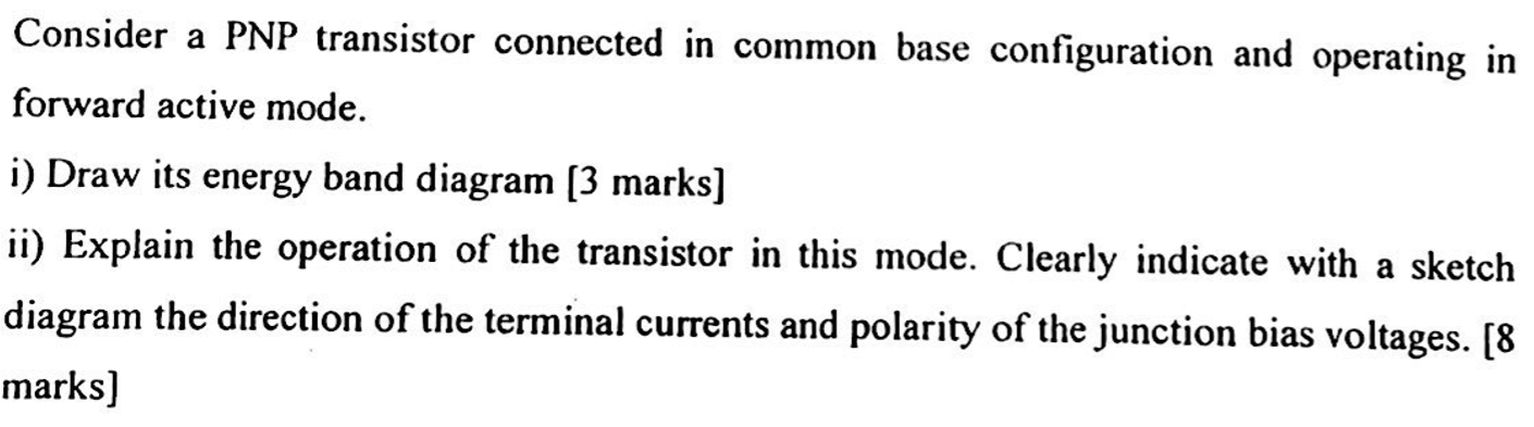 Solved Consider a PNP transistor connected in common base | Chegg.com